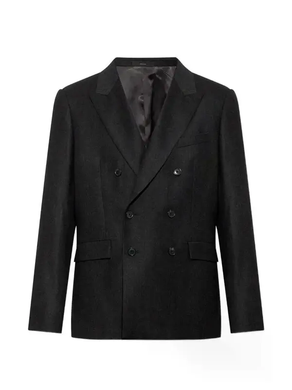 Paul Smith Charcoal Wool-cashmere Flannel Double-breasted Blazer
