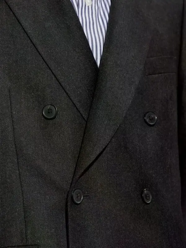 Paul Smith Charcoal Wool-cashmere Flannel Double-breasted Blazer