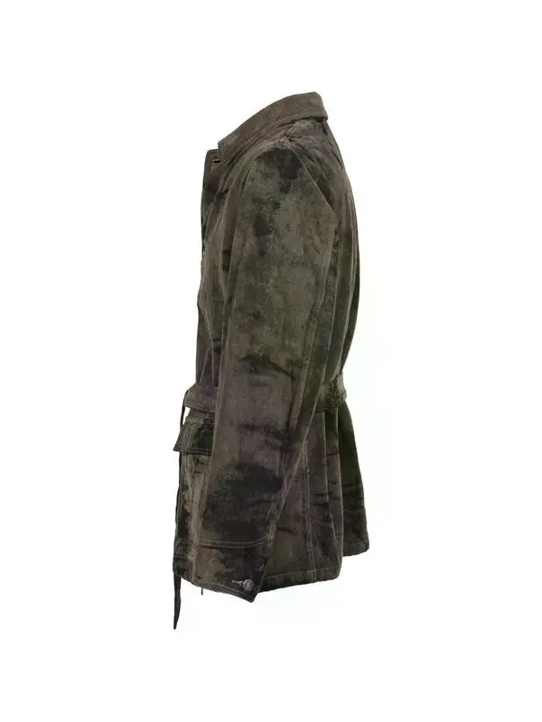 TAAKK Belted Jacquard-denim Jacket