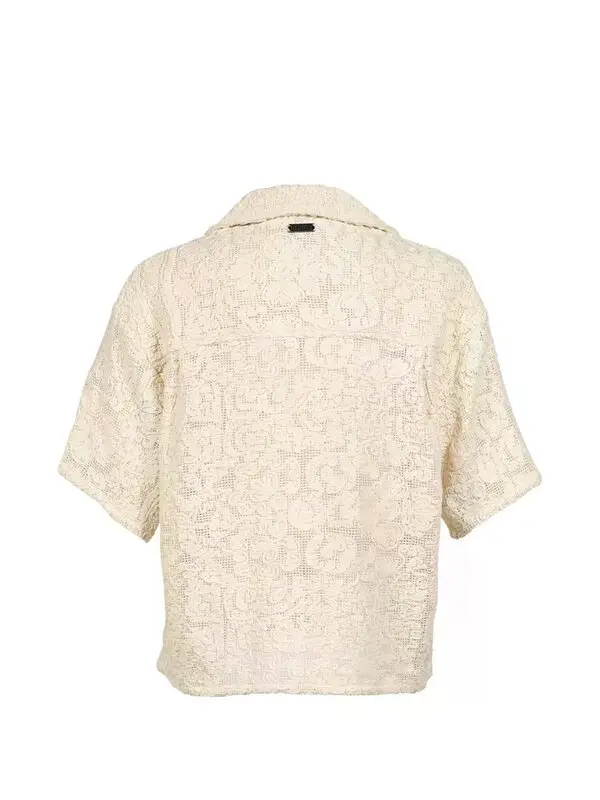 HONOR THE GIFT Crochet-lace Mind Maze Camp Shirt - Neutrals