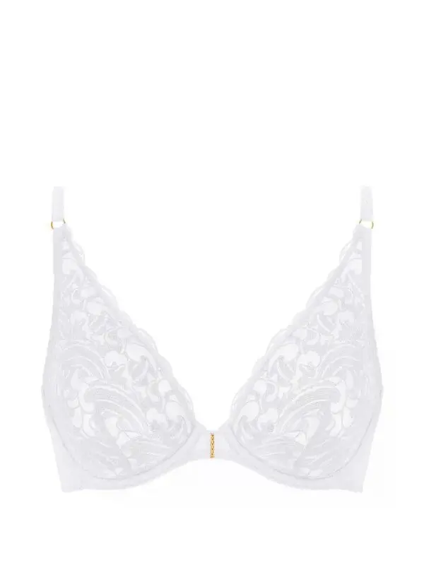 AUBADE Satin Memories Embroidered Triangle Bra - Blue