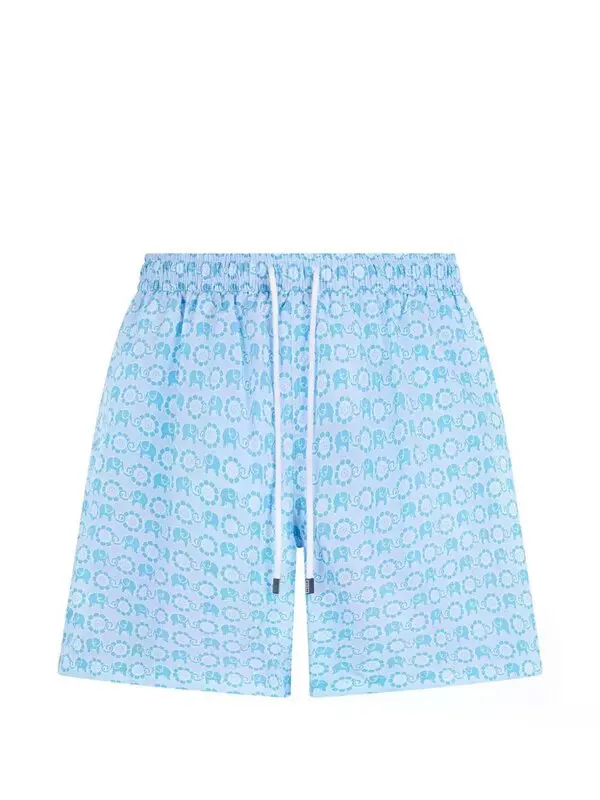 Fedeli Elephant-print Swim Shorts
