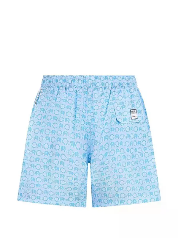 Fedeli Elephant-print Swim Shorts