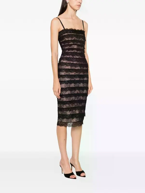 Herve Leger Lace-trimmed Tiered Mini Dress