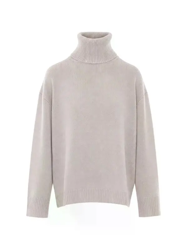 ALLUDE Roll-neck Drop-shoulder Sweater