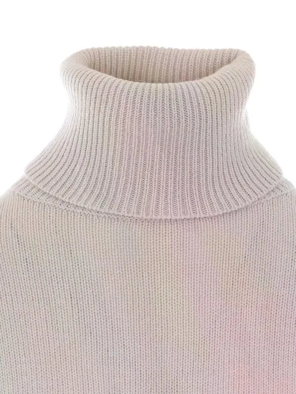 ALLUDE Roll-neck Drop-shoulder Sweater