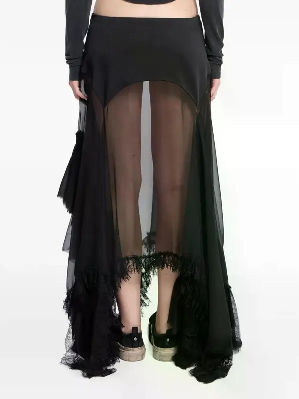 ANN DEMEULEMEESTER Lace-trim Ruffled Maxi Skirt