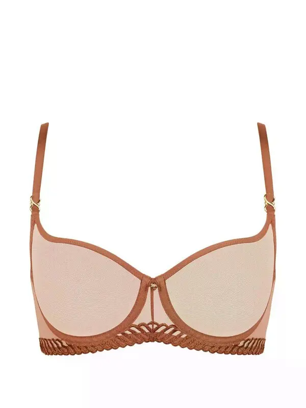 AUBADE Sheer Emotion Embroidered Bra - Brown