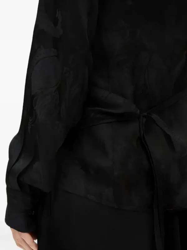 ANN DEMEULEMEESTER Alba Paisley-jacquard Wrap Shirt