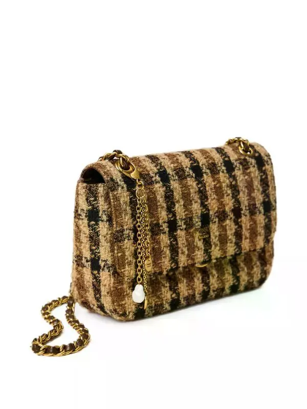 TWINSET Bouclé Checked Shoulder Bag