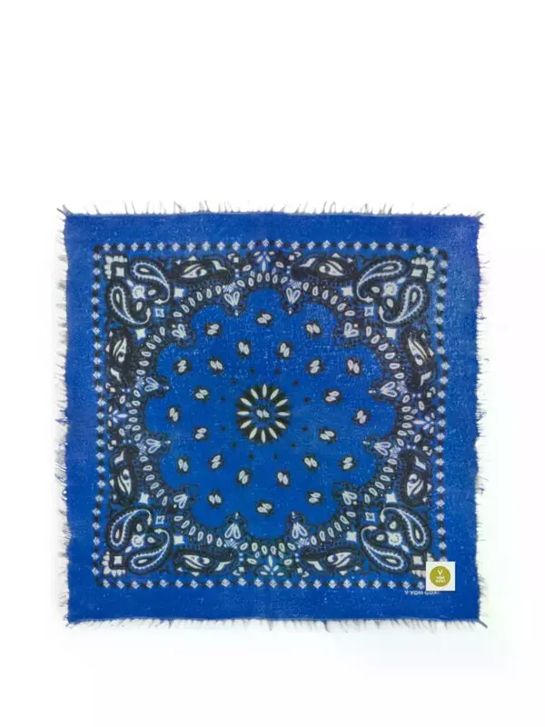 V VON GOAT Paisley-print Frayed Bandana
