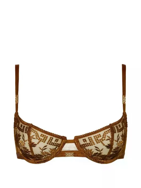 AUBADE Rules Of Attraction Embroidered Underwired Bra - Brown