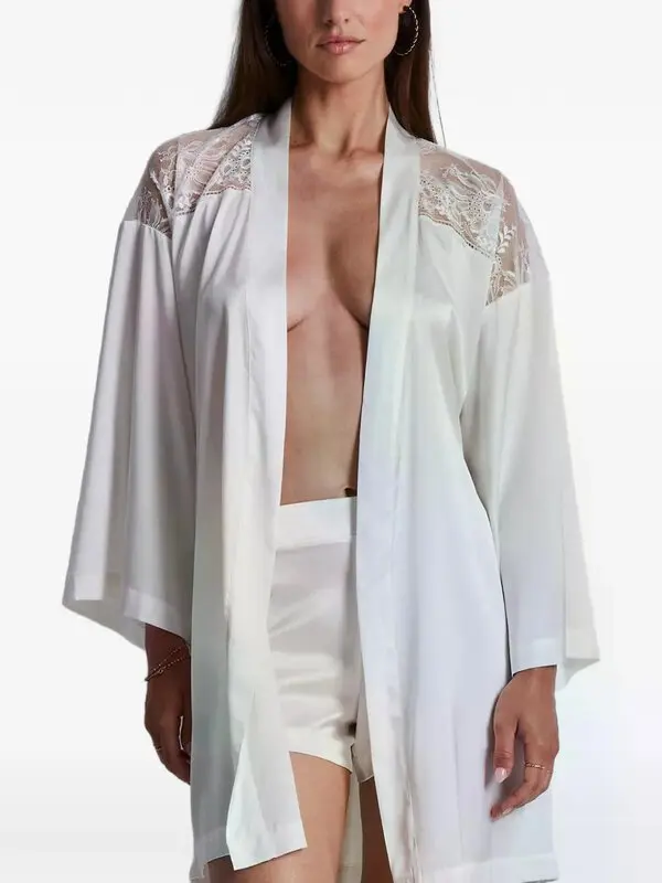 AUBADE Lace-panelled Midnight Whisper Dressing Gown - White