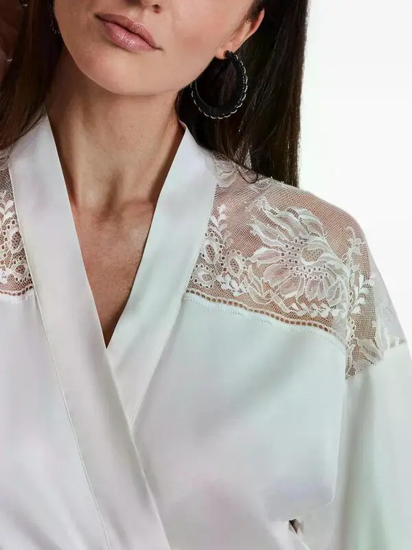 AUBADE Lace-panelled Midnight Whisper Dressing Gown - White