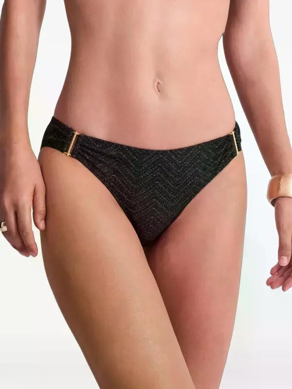 AUBADE Golden Horizon Chevron-knit Bikini Bottoms