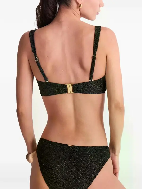 AUBADE Golden Horizon Chevron-knit Bikini Bottoms