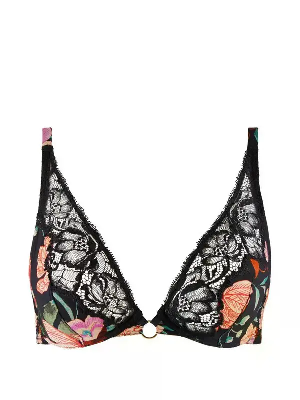 AUBADE Sweetfolk Floral-print Lace-trim Bra