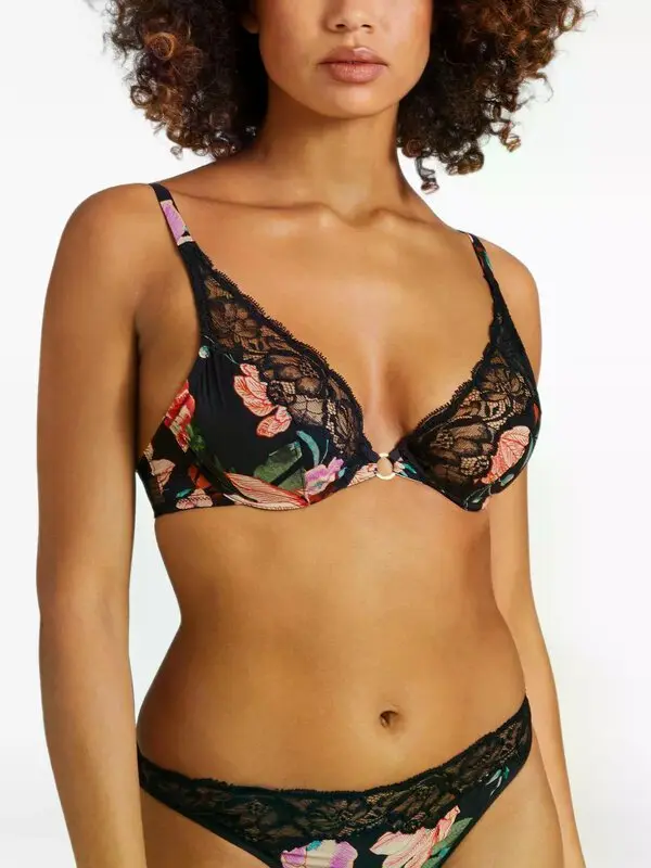 AUBADE Sweetfolk Floral-print Lace-trim Bra