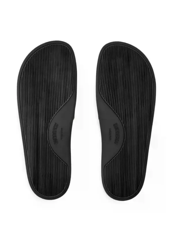 Burberry Check Slides - Blue