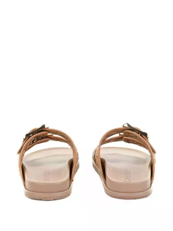 Casadei Birky Buckle-fastening Woven Flat Sandals