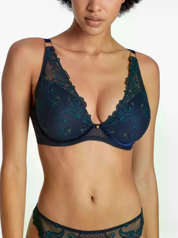 AUBADE Velvet Memories Embroidered Plunge Bra