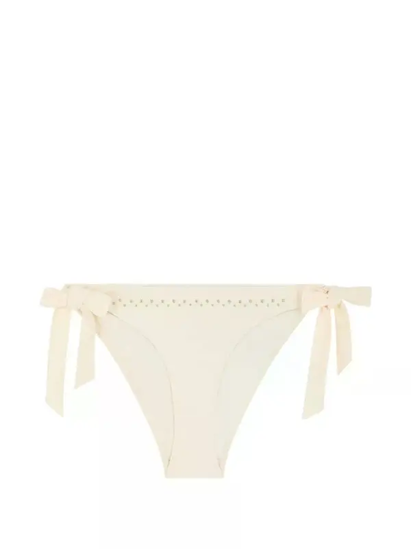 AUBADE Summer Stars Studded Side-tie Bikini Bottoms - Neutrals