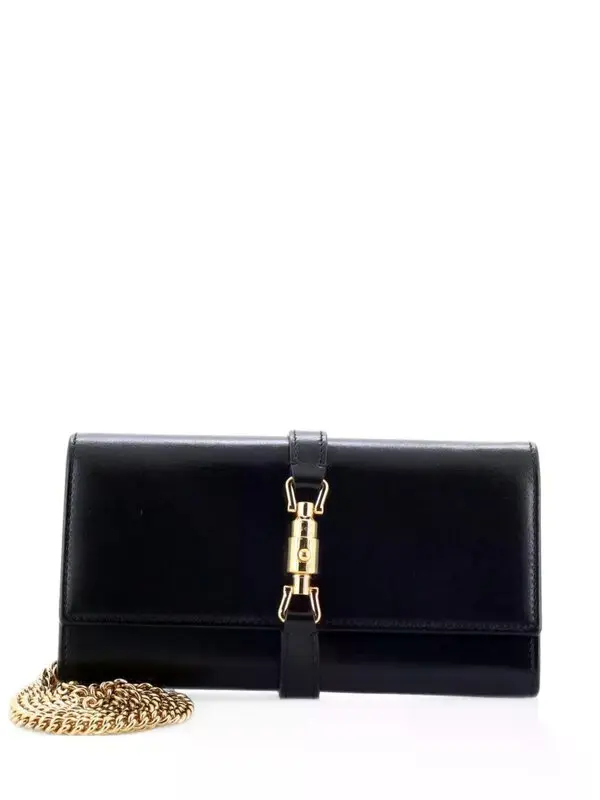 Gucci Jackie 1961 Continental Chain Wallet Leather Crossbody Bag - Black