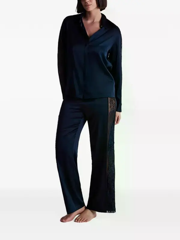 AUBADE Midnight Whisper Lace-panelled Pyjama Top