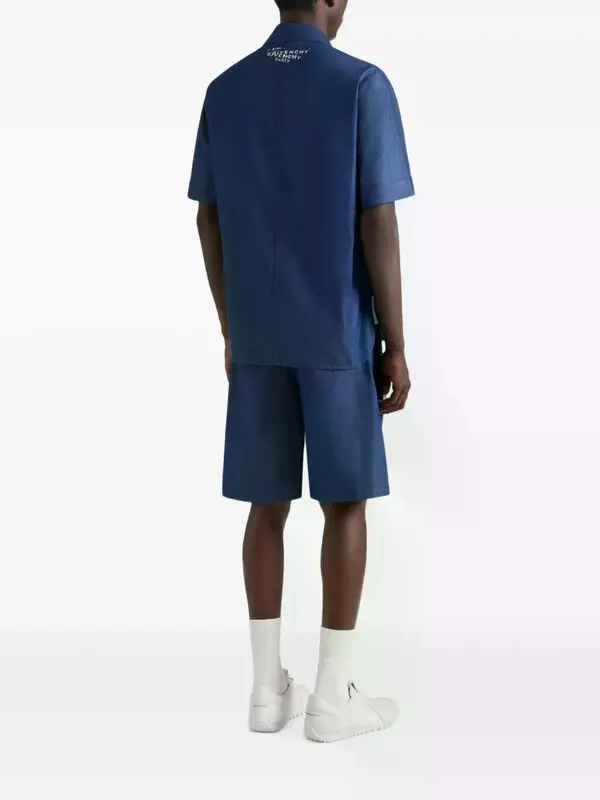 Givenchy Couture Seam Bermuda Shorts In Denim With Stamp