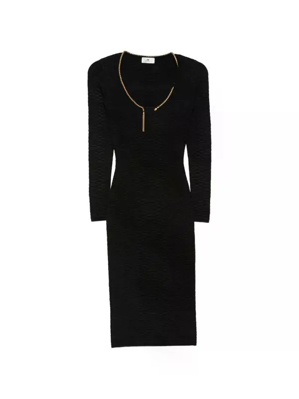Elisabetta Franchi Chain-detail Tassel Midi Dress - Black