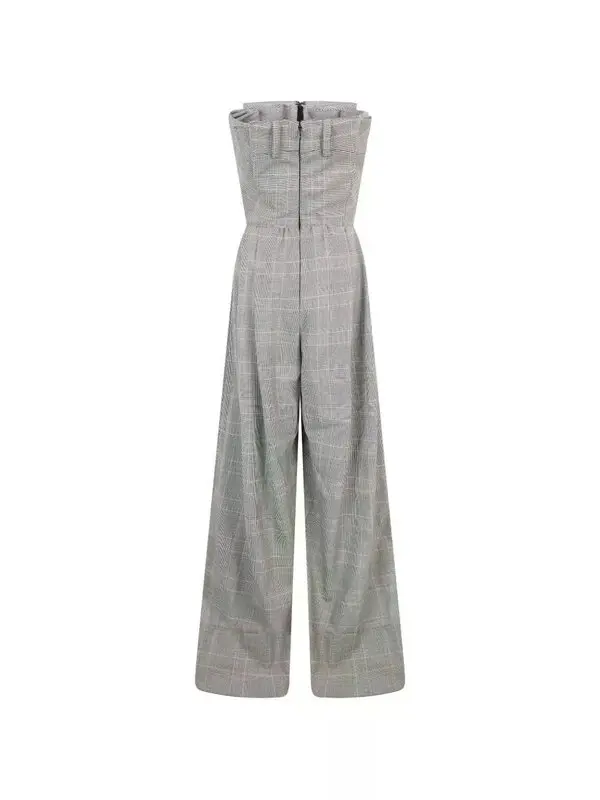 Moschino Check-pattern Strapless Jumpsuit - Grey