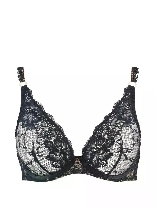 AUBADE Night Bird Floral-lace Triangle Bra - Black