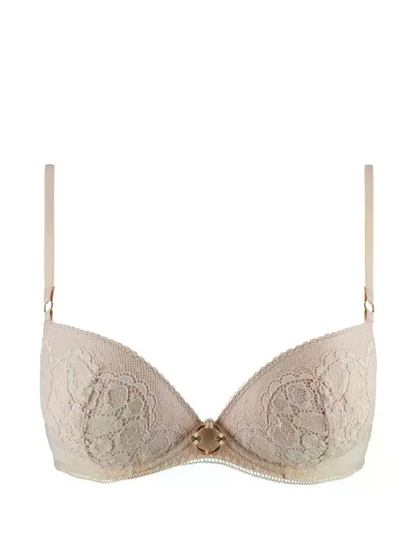 AUBADE Illusion Fauve Lace-embroidered Bra