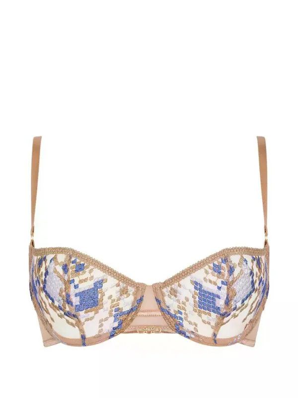 AUBADE Poetic Delights Embroidered Underwired Bra - Neutrals