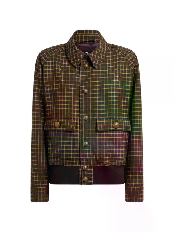 Etro Wool Bomber Jacket With Check Motif