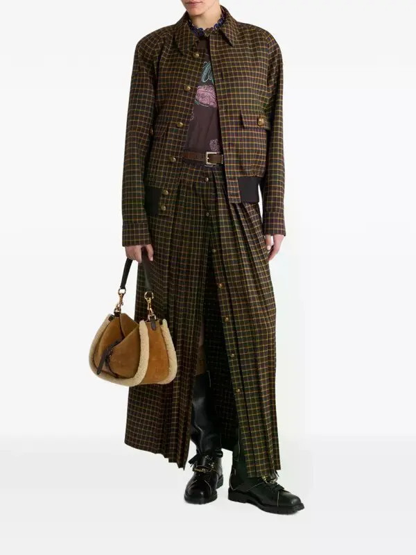 Etro Wool Bomber Jacket With Check Motif