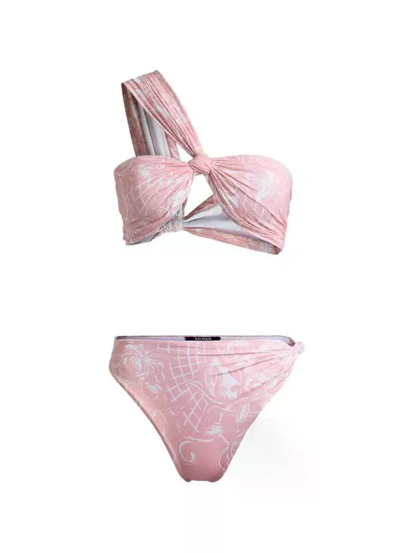 Balmain Printed Lycra Swimsuit - Pink