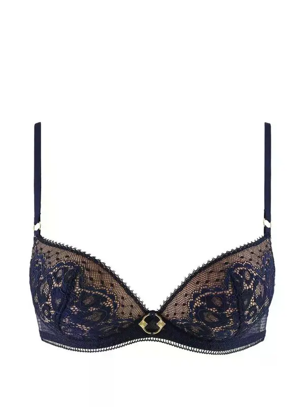AUBADE Illusion Fauve Lace-embroidered Bra