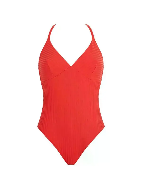 AUBADE Sun Pop Ribbed-knit Swimsuit - Red