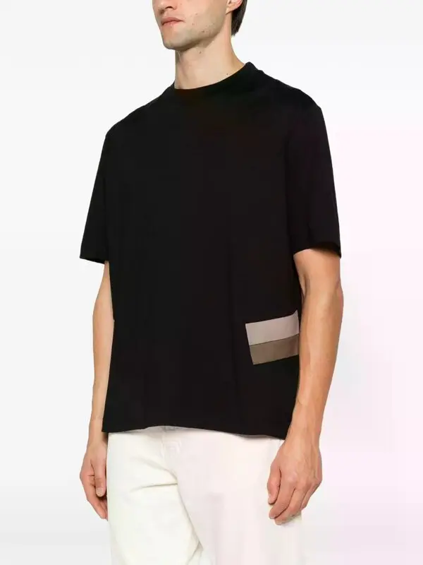 LOW BRAND Striped-insert T-shirt