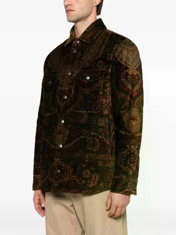 Etro Paisley-print Corduroy Padded Jacket