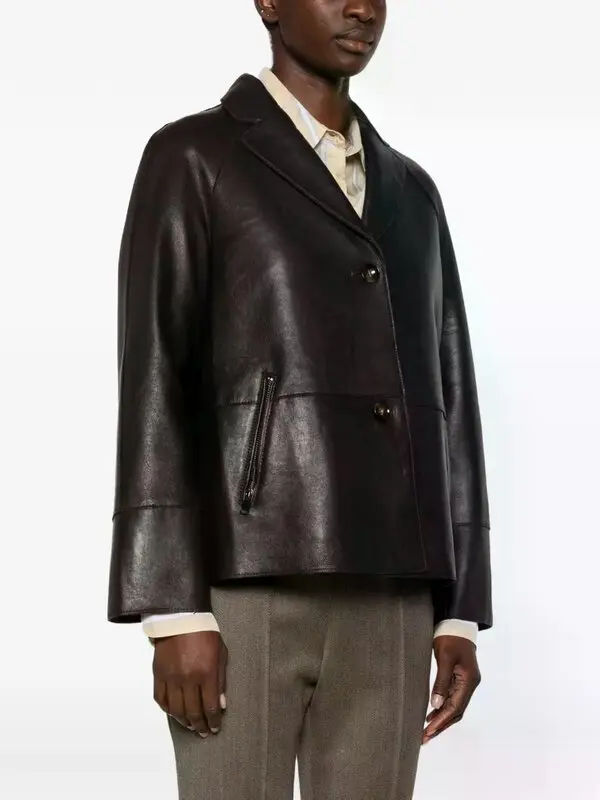 THE JACKIE LEATHERS Button-up Leather Jacket