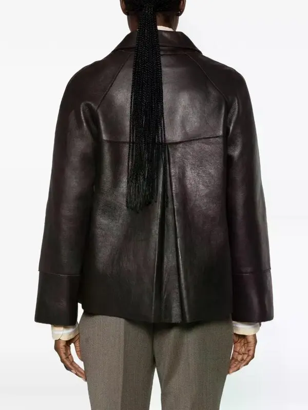 THE JACKIE LEATHERS Button-up Leather Jacket
