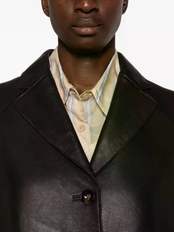THE JACKIE LEATHERS Button-up Leather Jacket
