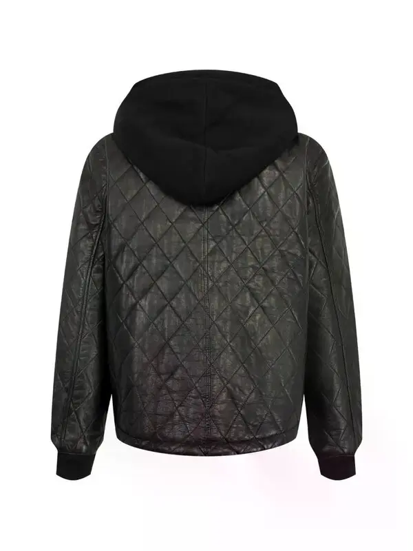 R13 Quilted Hooded Leather Jacket