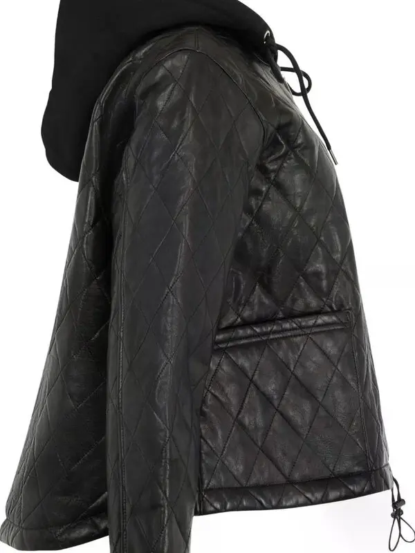 R13 Quilted Hooded Leather Jacket