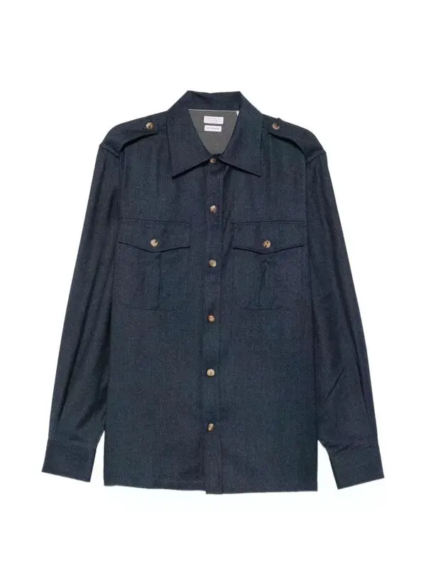 Brunello Cucinelli Button-up Epaulette Shirt