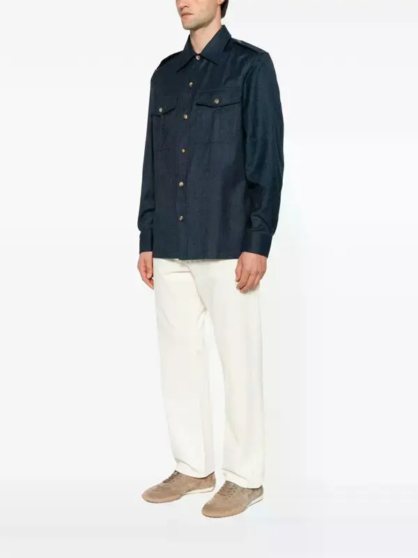 Brunello Cucinelli Button-up Epaulette Shirt