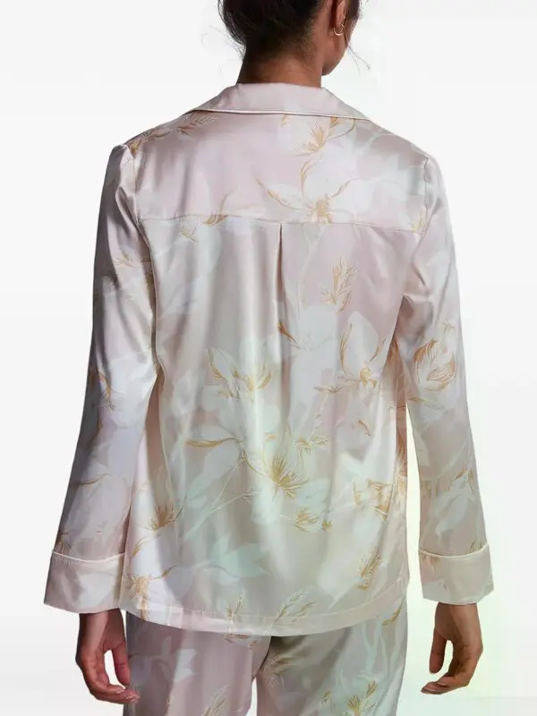 AUBADE Silk Night Floral-print Pajama Top - Pink