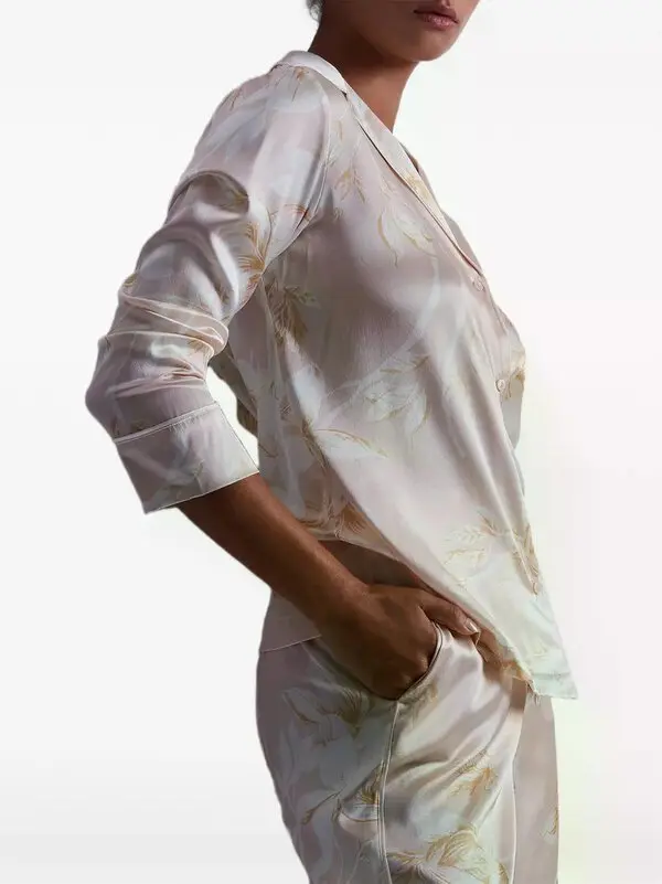 AUBADE Silk Night Floral-print Pajama Top